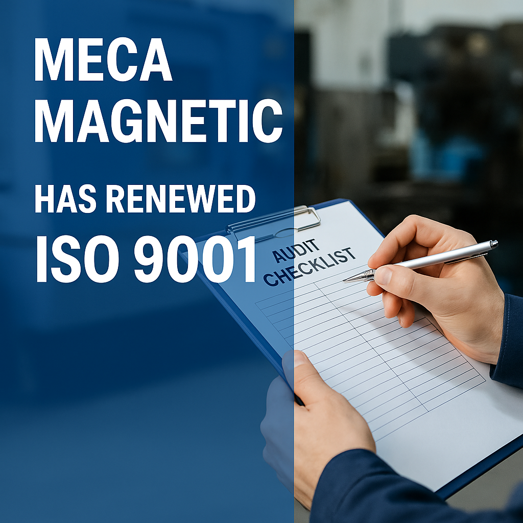 MECA MAGNETIC renews ISO 9001 certification - Meca magnetic